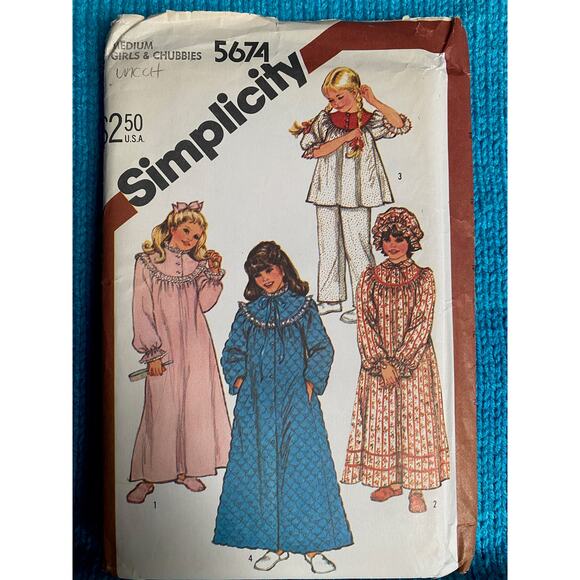 Simplicity | Office | Simplicity Sewing Pattern 5674 Girls Nightgown ...